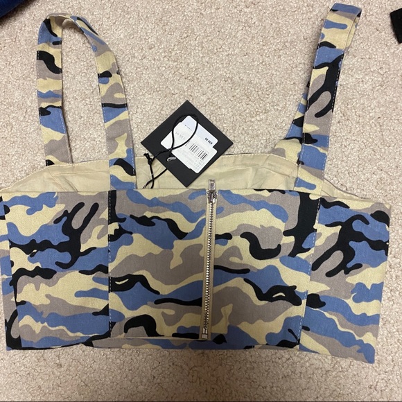 Tops | Beyond Her Rambo Blue Camo Crop Top | Poshmark